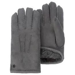 Lederhandschuhe Pearlwood "NORTH", Herren, Gr. 9.5, grau, Schafsleder, unifarben, Handschuhe, warm gef&uuml;ttert, Ziern&auml;hte, Temperaturregulierend