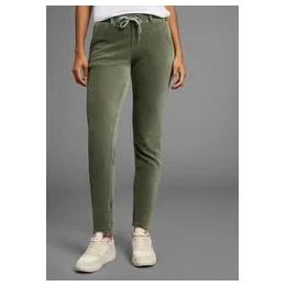 Jogger Pants Kangaroos, Damen, Gr. 36, N-Gr, gr&uuml;n (salbeigr&uuml;n), Jersey, Obermaterial: 75% Baumwolle, 22% Polyester, 3% Elasthan, loose fit kn&ouml;chellang, Hosen, in Cord-Optik mit elastischem Bund