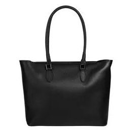 Shopper CLUTY, Damen, Gr. B/H/T: 40cm x 30cm x 12cm onesize, schwarz, Leder, leicht gl&auml;nzend, unifarben, Taschen Shopper, echt Leder, Made in Italy