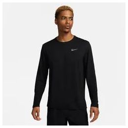 Nike Miler Dri-FIT UV langarm Laufshirt Herren 010 - black/reflective silv S