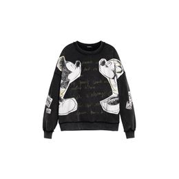 Desigual Sweatshirt 'Mickey And Minnie Mouse ' Damen Gr&ouml;&szlig;e S gelb / schwarz / wei&szlig;