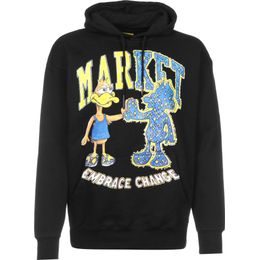 Market Sweatshirt 'Dark And Light Duck' Herren Gr&ouml;&szlig;e L blau / gelb / schwarz / wei&szlig;