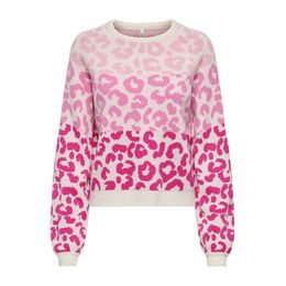 Only Pullover 'ONLALLIE' Damen Gr&ouml;&szlig;e L pink / rosa / wei&szlig;