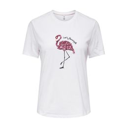 Only T-Shirt 'ONLKITA' Damen Gr&ouml;&szlig;e M pink / ros&eacute; / silber / wei&szlig;