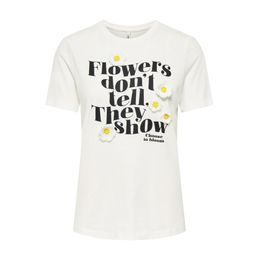 Only T-Shirt 'ONLCILLE DAISIES' Damen Gr&ouml;&szlig;e XL gelb / schwarz / offwhite