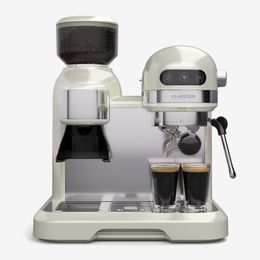 Klarstein Bella Caf&eacute; Espressomaschine Vintage Mahlwerk 19 bar Milchschaum 2 Tassen 1550 W Creme