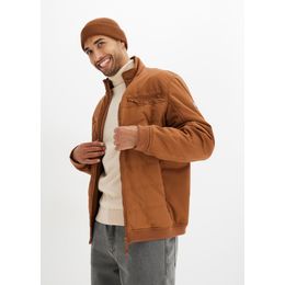 bonprix wattierte Softshelljacke in Blousonform, braun, Softshell