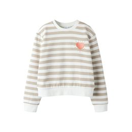 name it Sweatshirt 'NKFBELL' M&auml;dchen Gr&ouml;&szlig;e 158/164 kitt / pfirsich / wei&szlig;