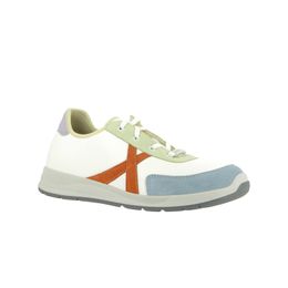 VAROMED Damen Sneaker mit Memory-Wechselfu&szlig;bett, Weite K, wei&szlig;-orange, Gr&ouml;&szlig;e 6,5