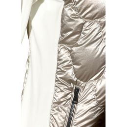 WITT Damen Daunenjacke im Materialmix, ecru-silberfarben, Gr&ouml;&szlig;e 40