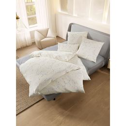 Dormisette Bettw&auml;sche, champagner-beige-bedruckt, Gr&ouml;&szlig;e 80x80/135x200 cm