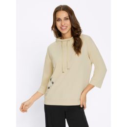 WITT Damen Sweatshirt mit Schriftzug, sand, Gr&ouml;&szlig;e 36