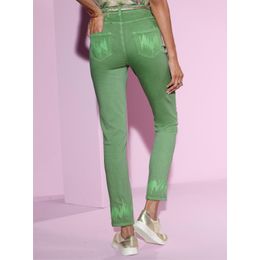 WITT Damen 5-Pocket-Hose mit Pailletten, apfel, Gr&ouml;&szlig;e 50