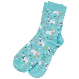 w&auml;schepur w&auml;schepur Damen Socken mit Eisb&auml;ren-Print, ozean, Gr&ouml;&szlig;e 35-38