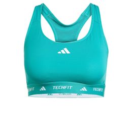 adidas Performance Sport-BH 'TECHFIT' Damen Gr&ouml;&szlig;e L t&uuml;rkis / wei&szlig;