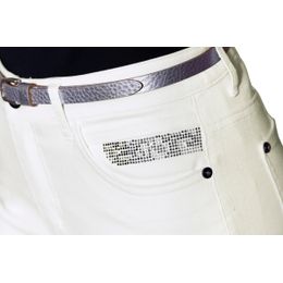 WITT Damen Gerade Jeans mit Ziersteinchen, wei&szlig;, Gr&ouml;&szlig;e 42