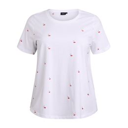 ZIZZI T-Shirt 'Velin' Damen Gr&ouml;&szlig;e 11XL/12XL blutrot / wei&szlig;