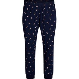 ZIZZI Pyjamahose 'MHanny' Damen Gr&ouml;&szlig;e 9XL/10XL navy / gelb / ros&eacute; Winterkleid