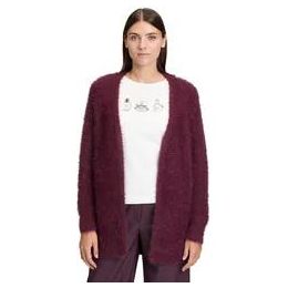 BETTY & CO Strickjacke BETTY & CO "Damen ohne Verschluss", Damen, Gr. 36, lila (schwarz aubergine), Strick, Obermaterial: 71% Polyamid, 29% Polyester, figurumspielend lang, V-Ausschnitt, Strickjacken Strickjacke