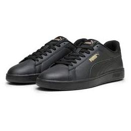Sneaker Puma "SMASH 3.0 L", Damen, Gr. 47, schwarz (Puma schwarz, Puma gold, Puma schwarz), Leder, unifarben, Schuhe Sneaker, mit sportlicher Optik, mit leicht profilierter Gummilaufsohle