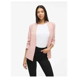 Kurzblazer Vila "VIHER NEW 3/4 BLAZER -NOOS", Damen, Gr. S, rosa (misty rose), Web, Obermaterial: 63% Polyester, 33% Viskose, 4% Elasthan, unifarben, regular fit h&uuml;ftlang, Blazer Kurzblazer, Materialmix, regular fit