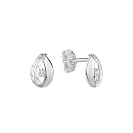 Vivance Damen Paar Ohrstecker "925/- Sterling Silber matt7glanz Zirkonia", one-size, Silber 925 (Sterlingsilber), wei&szlig;, Silber 925 (Sterlingsilber),