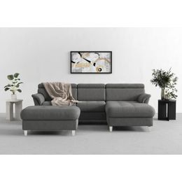 Sit & More Ecksofa SIT & MORE, B:257cm T:166cm, grau, 98% Polyester, 2% Polyamid, Wohnzimmer, Sofas, "Marano L-Form", inklusive Kopfteilverstellung, wahlweise