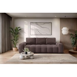 3-Sitzer OTTO HOME, B:253cm H:87,5cm T:113cmbraun, 100% Polyester, Sofas, "AZITA optionale Schlafsofa mit Bettkasten, Breite 253cm", Sofa mit
