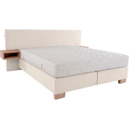Boxspringbett Alina, B:287cm L:213cm, beige, Chenille GCP (100% Polyester), Jugendzimmer, Komplettbetten, "Daria", integrierte Nachttische und