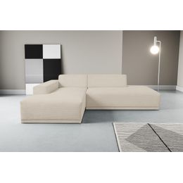Ecksofa WERK2, B:264cm H:70cm T:188cmbeige, 100% Polyester, Wohnzimmer, Sofas, "Apollo, hoher Sitzkomfort, aktuelles Design, Breite 264cm, L-Form",