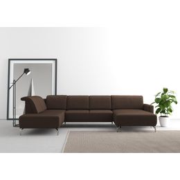 Sit & More Wohnlandschaft SIT & MORE, B:337cm H:84cm T:205cm, braun, Sofas, "Bailando U-Form", wahlweise mit Kopfteilverstellung und Vorziehsitz, motorisch