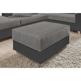 Hocker Collection AB, B:92cm H:42cm T:70cm, grau, Microfaser PRIMABELLE (100% Polyester) / Struktur (100% Polyester);Kunstleder SOFTLUX / Struktur