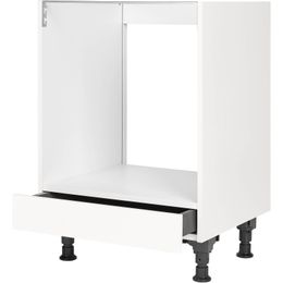 Herdumbauschrank Nobilia, B:60cm H:87cm T:58,3cm, wei&szlig;, Schr&auml;nke, ""Cascada", vormontiert, mit h&ouml;henverstellbaren Sockelf&uuml;&szlig;en", mit