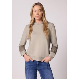 Street One Damen Sweatshirtmorn beige, Gr. 46, unifarben, Sweatware, 85% Baumwolle, 15% Polyester, Sweatshirts, im soften Baumwoll-Mix