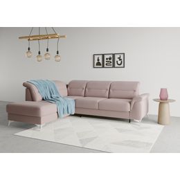 Sit & More Ecksofa SIT & MORE, B:251cm H:85cm T:220cm, lila, 90% Polyester, 10% Polyamid, Wohnzimmer, Sofas, "Sinatra L-Form", mit Ottomane, optional mit