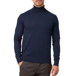 INDICODE Damen Rollkragenpullover "INBurns", blau, Gr. XL, unifarben, Strick, Obermaterial: 80% Baumwolle, 20% Polyester, Pullover
