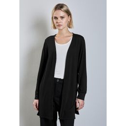 Street One Damen Cardigan, schwarz, Gr. 34, unifarben, Stoff, 82% Viskose, 15% Polyester, 3% Elasthan, Strickjacken, verschlusslos