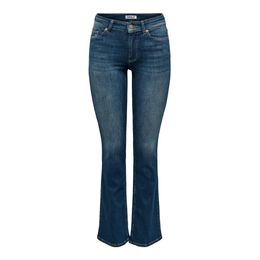 Only Damen Bootcut-Jeans "ONLBLUSH MID FLARED DNM REA260 NOOS", blau, Gr. L, unifarben, Denim/Jeans, Obermaterial: 92% Baumwolle, 6%