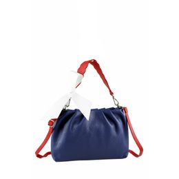 Damen Umh&auml;ngetasche "Tricolore", Collezione Alessandro, blau, Leder, Taschen, aus Leder, mit Schleife