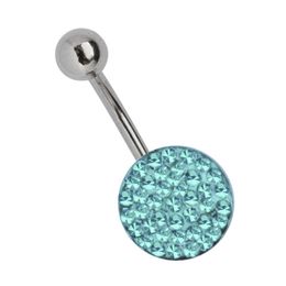 Adelia&acute;s ADELIA ́S Damen Bauchnabelpiercing "Piercing Bauchnabelpiercing", onesize, blau, Chirurgiestahl, Piercings, 11 mm Multi-Strass-Platte