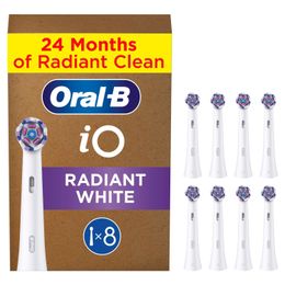 Oral-B Herren Aufsteckb&uuml;rsten "Oral-B iO Strahlendes Weiss", 8 Stk., wei&szlig;, Zahnb&uuml;rstenk&ouml;pfe, fortschrittliche Plaque-Entfernung, Poliereins&auml;tze zur