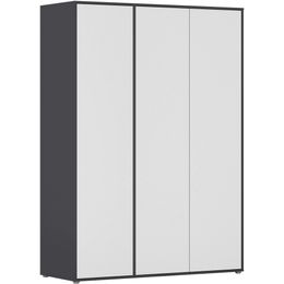 Dreht&uuml;renschrank Rauch, B:140cm H:194cm T:53cm, grau, Holzwerkstoff, Schr&auml;nke, "Kleiderschrank Schrank Garderobe W&auml;scheschrank NABILA viel Stauraum",