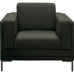 Sessel, B:97cm H:82cm T:90cm, gr&uuml;n, LOOKS by Wolfgang Joop, 100% Polyester, Wohnzimmer, Sessel, "LOOKS VII", klare Linien, edles Design