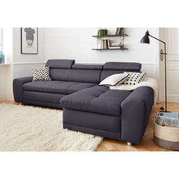 Sit & More Ecksofa SIT & MORE, B:272cm H:92cm T:169cm, grau, Flachgewebe (100% Polyester);Luxus-Microfaser (100% Polyester);Struktur (100% Polyester),