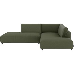 Ecksofa Musterring, B:304cm H:81cm T:224cm, gr&uuml;n, 100% Polyester, Wohnzimmer, Sofas, "Lucia", mit gro&szlig;em Longchair, verschiedene Farben, B304 x T224