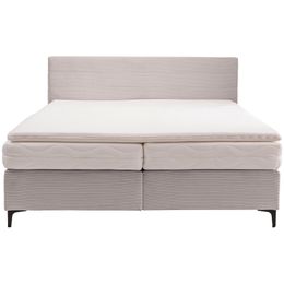 Boxspringbett Alina, B:192cm L:212cm, grau, Cord GCT (92% Polyeste, 8% Nylon), Jugendzimmer, Komplettbetten, "Pico", inkl. Matratzen und Topper