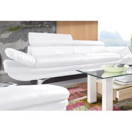 Polstergarnitur COTTA, wei&szlig;, Sitzm&ouml;bel-Sets, "Enterprise", Set bestehend aus: 3-Sitzer mit Arm- & Kopfteilverstellung & Hocker