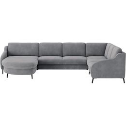 Sit & More Wohnlandschaft SIT & MORE, B:372cm H:90cm T:227cm, grau, 100% Polyester, Sofas, "Soul U-Form", wahlweise mit Bettfunktion und Schubkasten