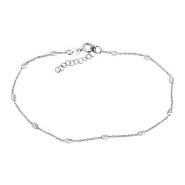 Vivance Damen Fu&szlig;kette "925/- Sterling Silber rhodiniert mit Walzen", 23+3cm, Silber 925 (Sterlingsilber), wei&szlig;, Silber 925 (Sterlingsilber),