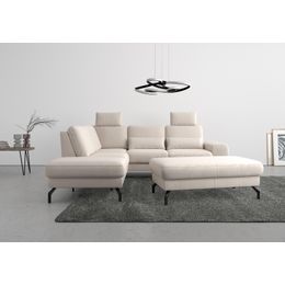 Sit & More Ecksofa SIT & MORE, B:260cm H:91cm T:226cm, grau, Wohnzimmer, Sofas, "Cinturo L-Form", inklusive Sitztiefenverstellung und Federkern, Sitzh&ouml;he 48 cm